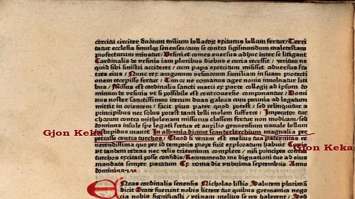 Gjon Keka: Dokument i rrallë historik i vitit 1477 për Skënderbeun e Madh